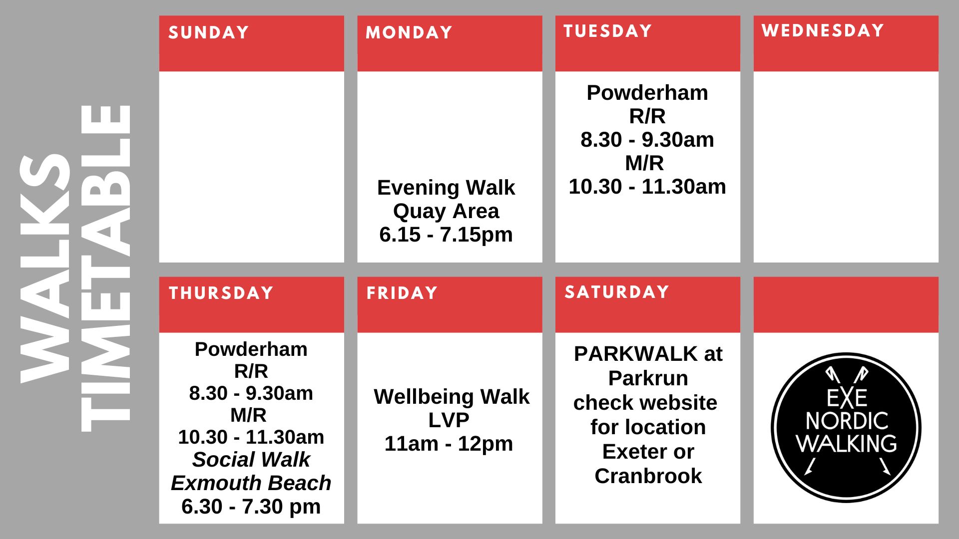 * Book Walks - Exe Nordic Walking